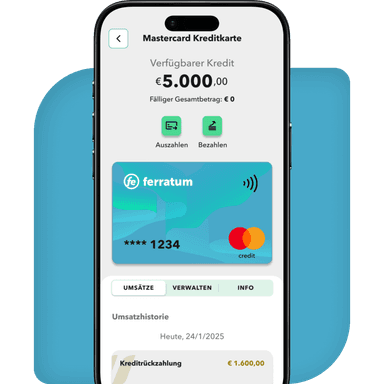 Kreditkarte mit bis zu 5.000 EUR Startlimit | Ferratum