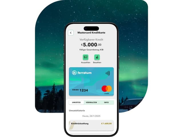 Kreditkarte mit bis zu 5.000 EUR Startlimit | Ferratum